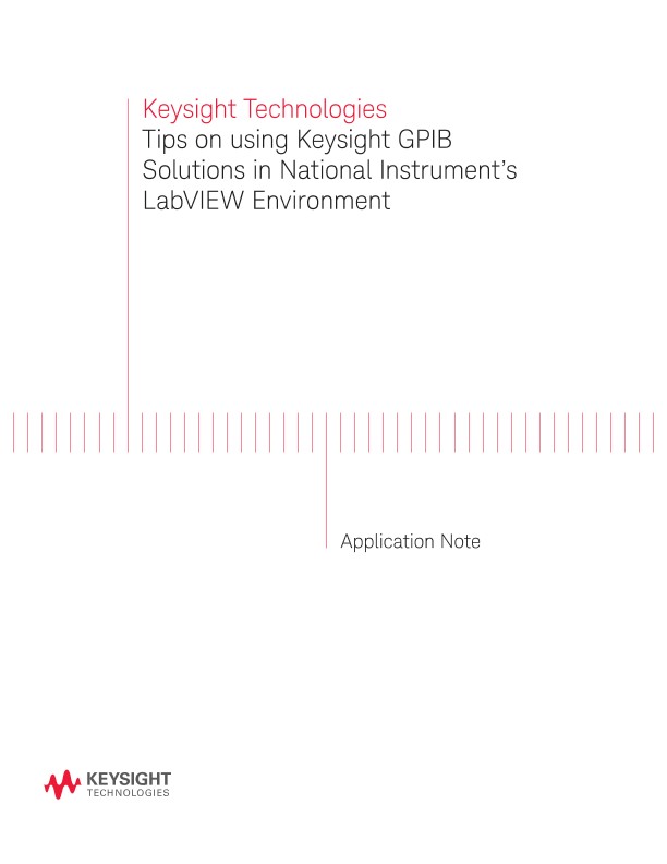 Using GPIB Solutions in NI’s LabVIEW Environment PDF Asset Page | Keysight